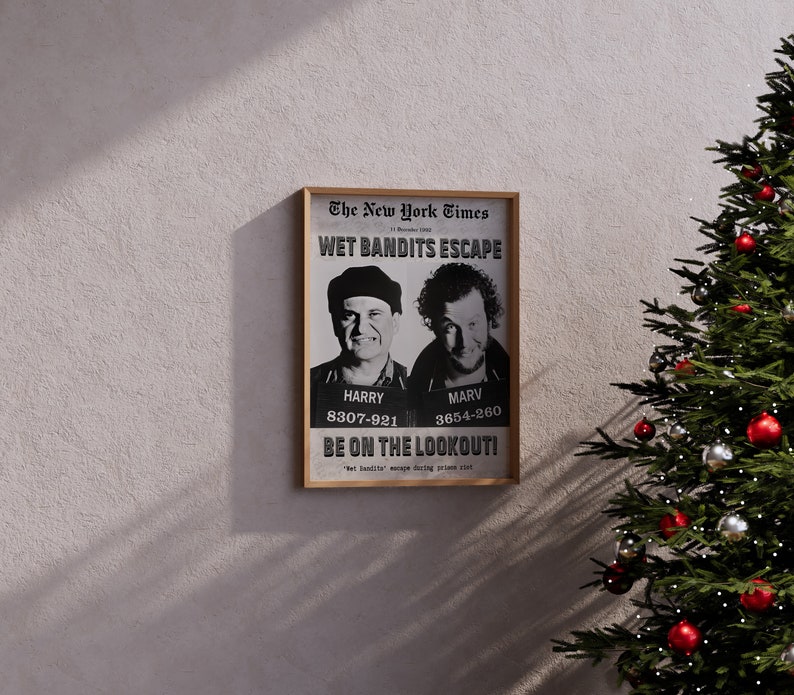 The Wet Bandits Home Alone Movie Mug Shots Wall Print / Home Alone ...