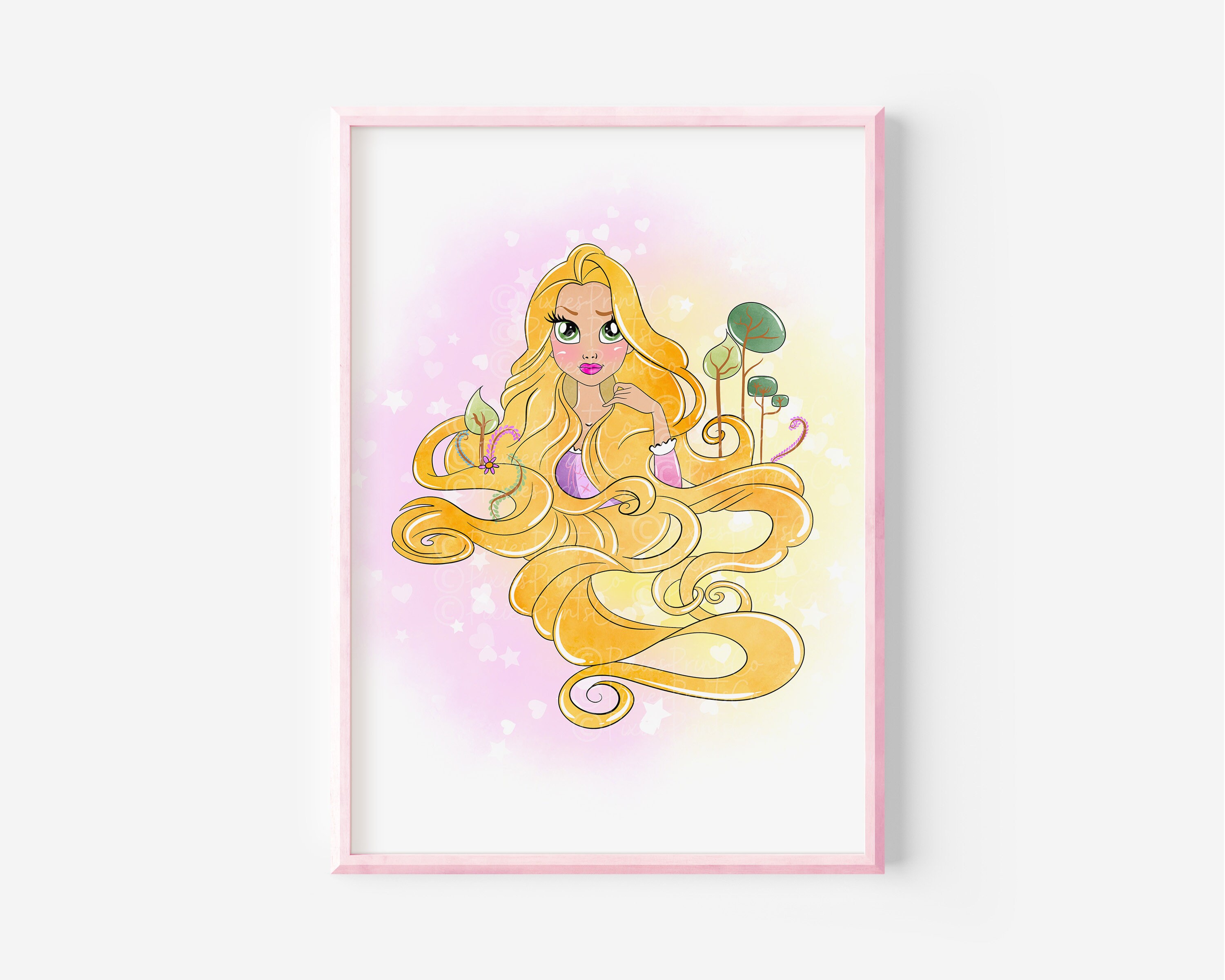 Princess Rapunzel Tangled Wall Print / Princess Rapunzel Wall Art ...