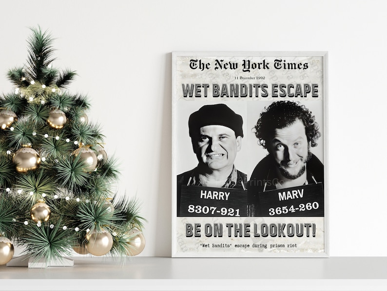 The Wet Bandits Home Alone Movie Mug Shots Wall Print / Home - Etsy