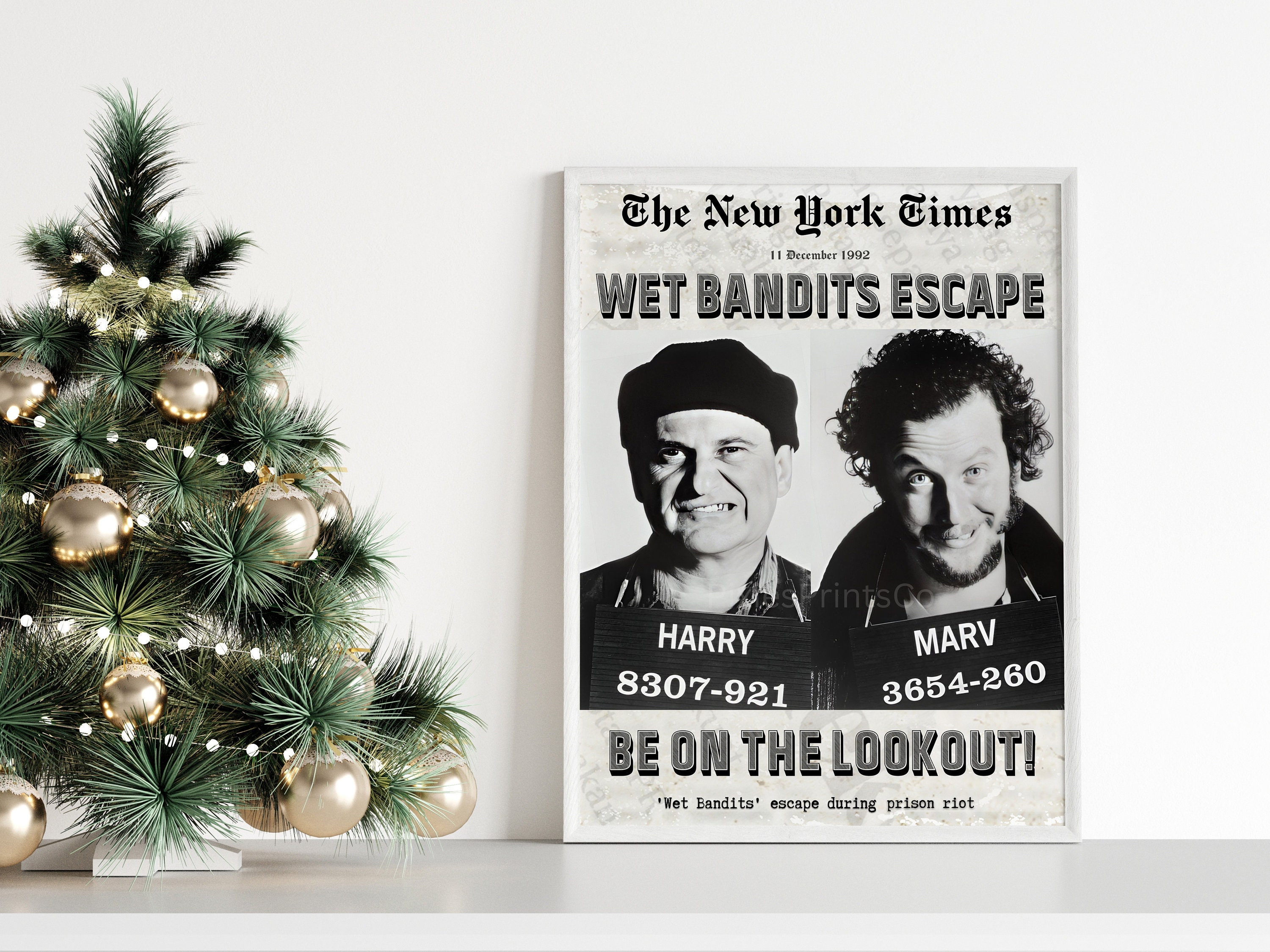 The Wet Bandits Home Alone Movie Mug Shots Wall Print / Home Alone ...