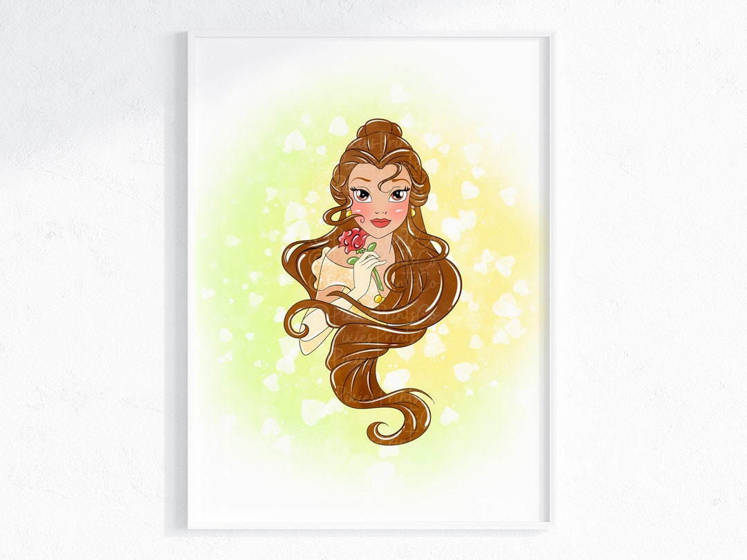 Princess Bell Wall Art / Beauty and the Beast Belle Wall Print / Girls ...