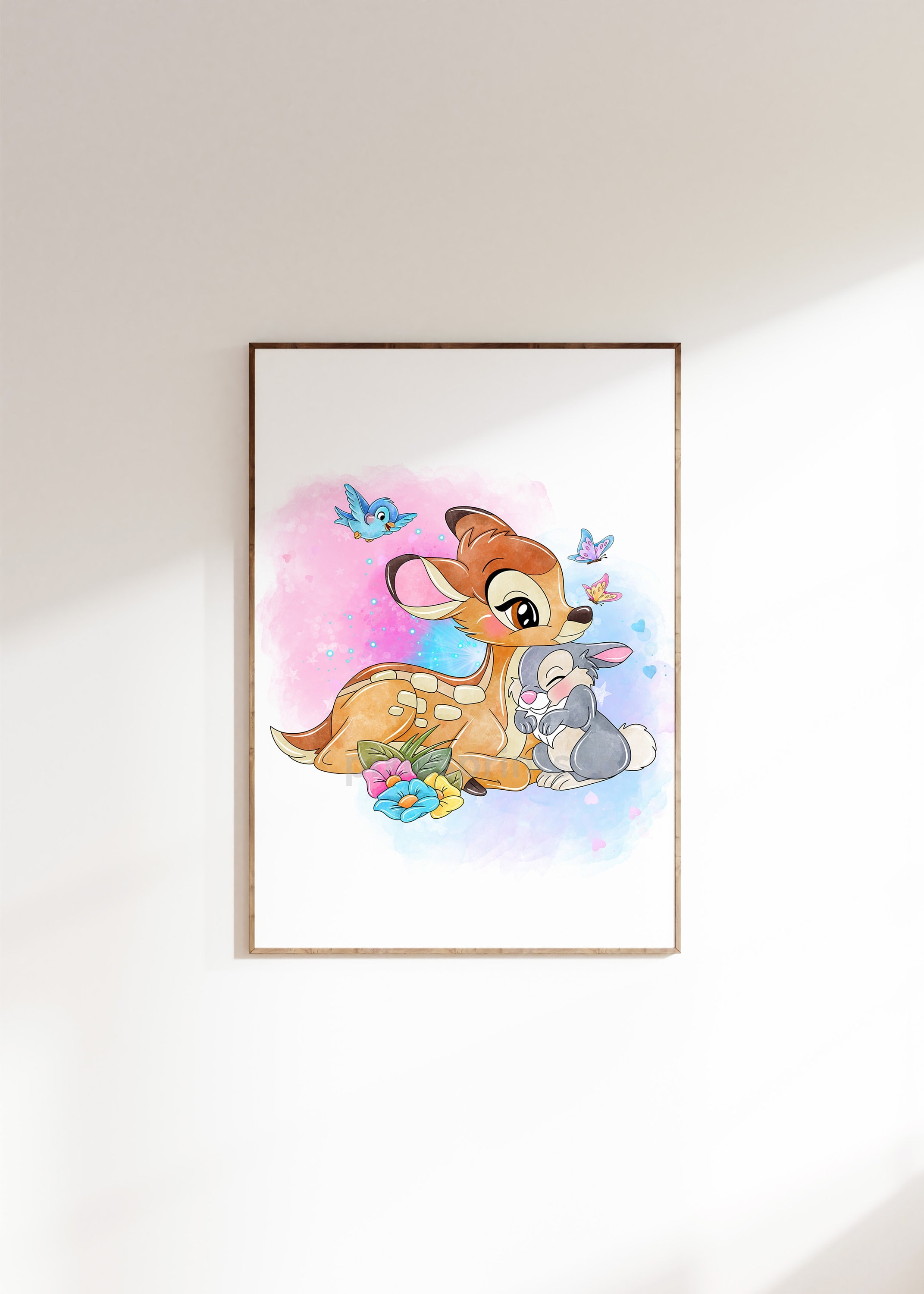 Bambi & Thumper Cuddle Wall Print / Bambi Movie / Bambi Thumper ...