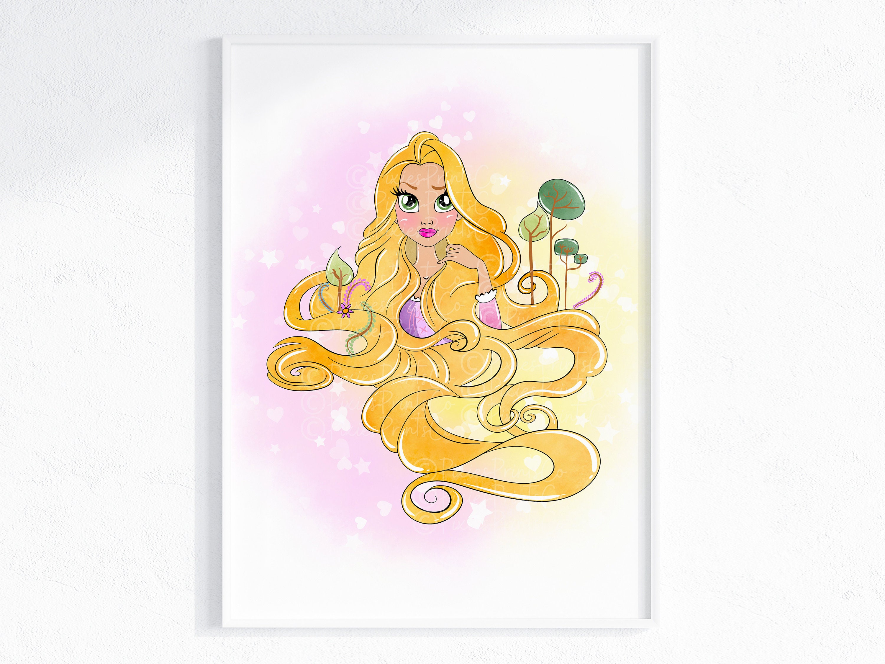 Princess Rapunzel Tangled Wall Print / Princess Rapunzel Wall Art ...