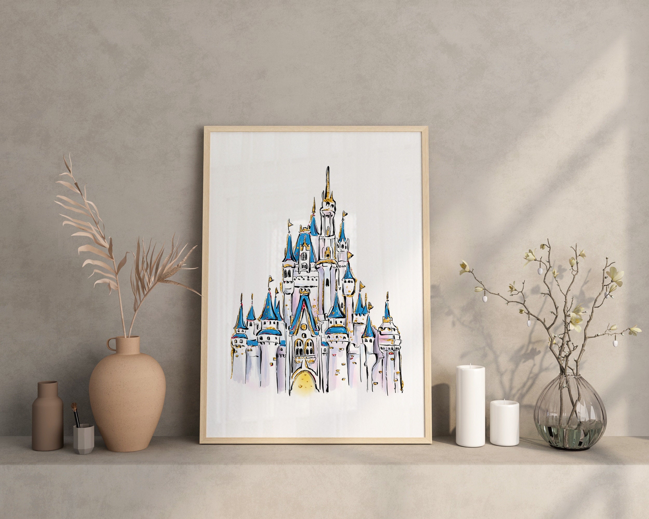 Magic Kingdom Castle / Mickey's Castle / Magic Kingdom Park Poster ...