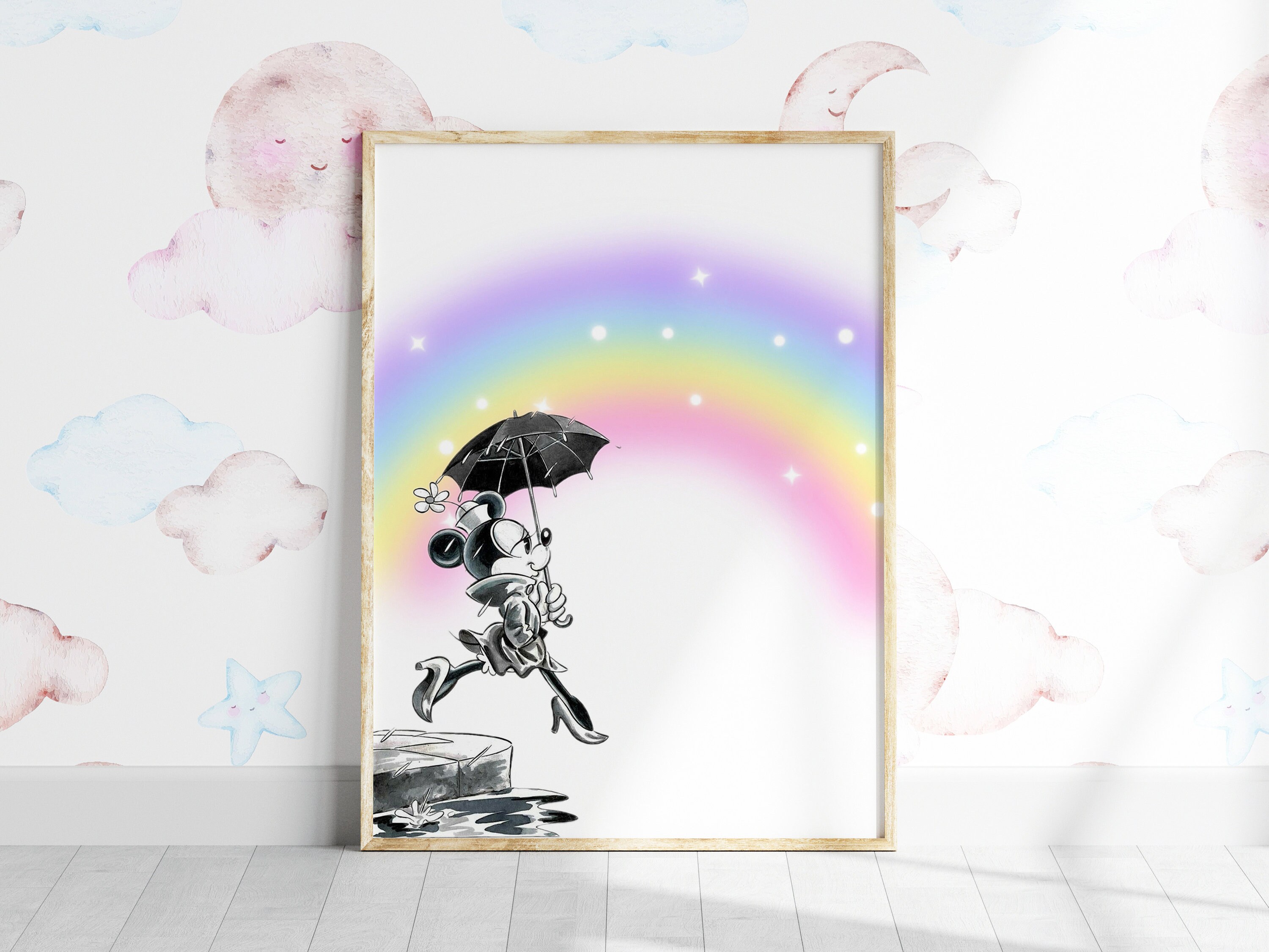 Minnie Rainbow Wall Art / Don't Rain on My Parade / Minnie - Etsy
