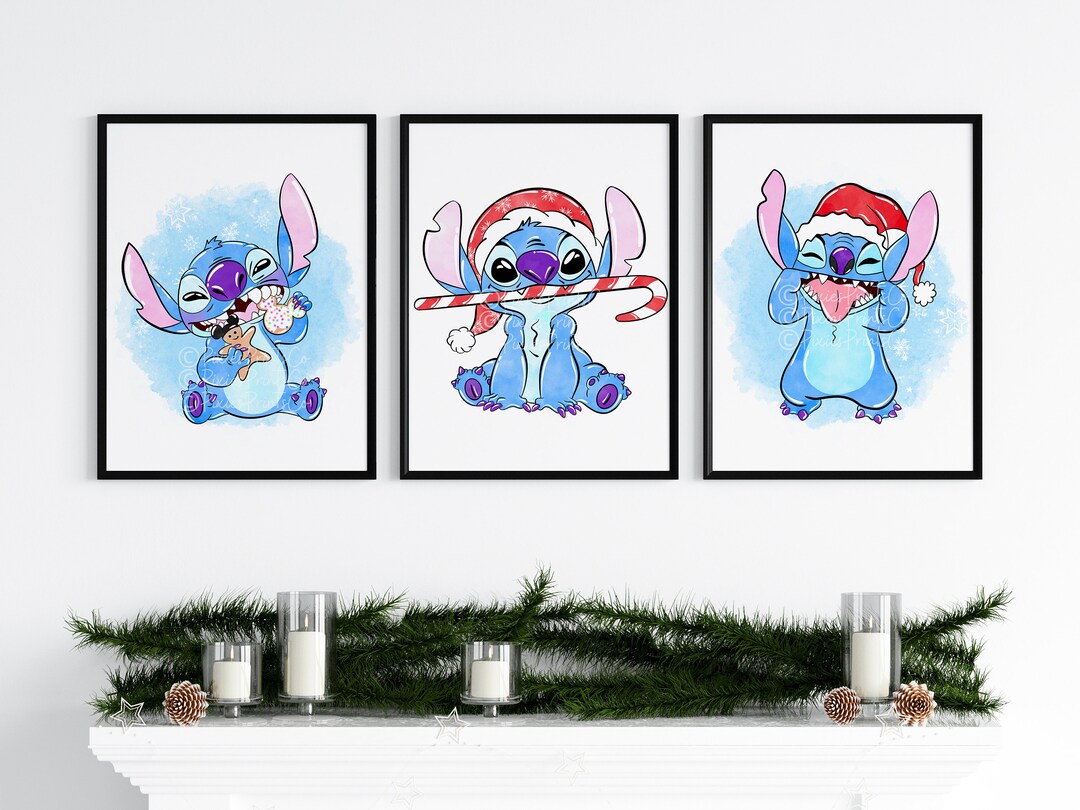 Christmas Stitch Set of 3 Wall Prints / Stitch Christmas Digital ...
