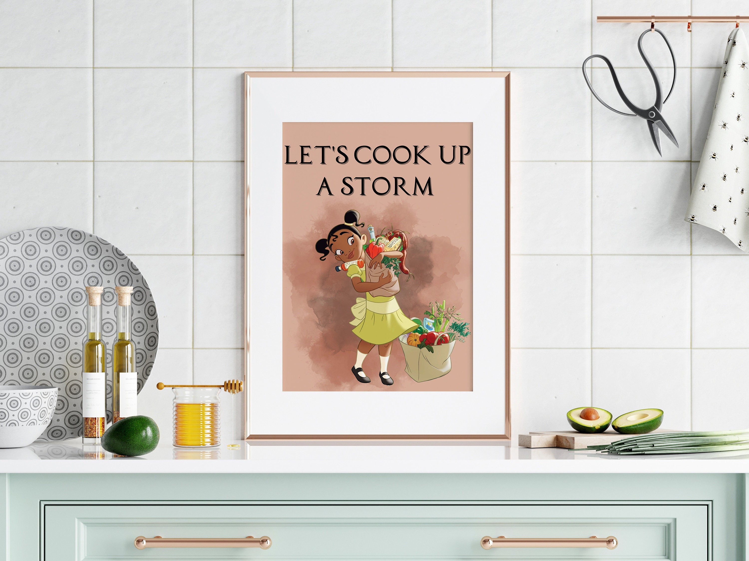 Princess Tiana Kitchen Wall Art let's Cook up A - Etsy