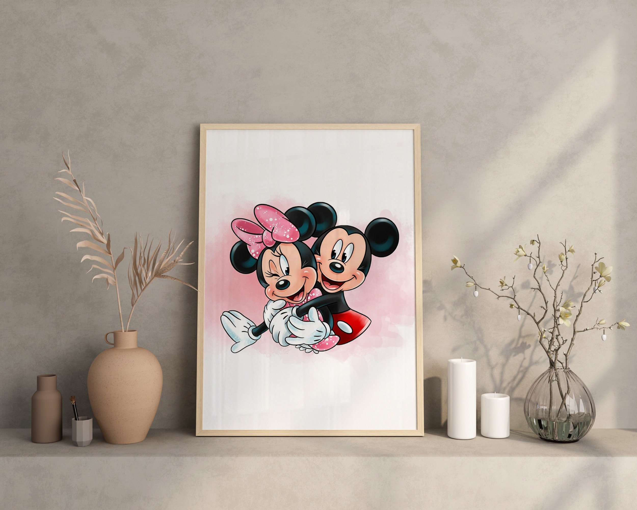 Mickey & Minnie Wall Art / Minnie and Mickey Wall Print / Mickey poster ...