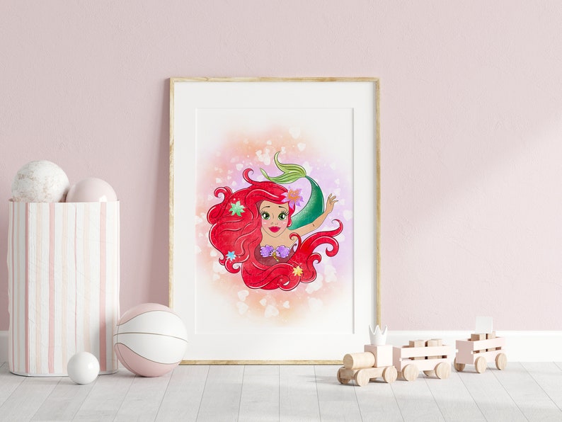 The Little Mermaid Ariel Wall Art / Little Mermaid Ariel Wall Print ...