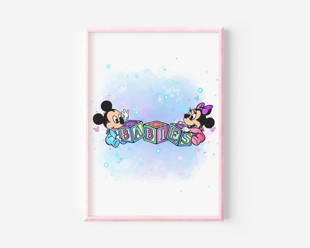 Mickey & Minnie Nursery Babies Wall Art / Mickey and Minnie Kids ...