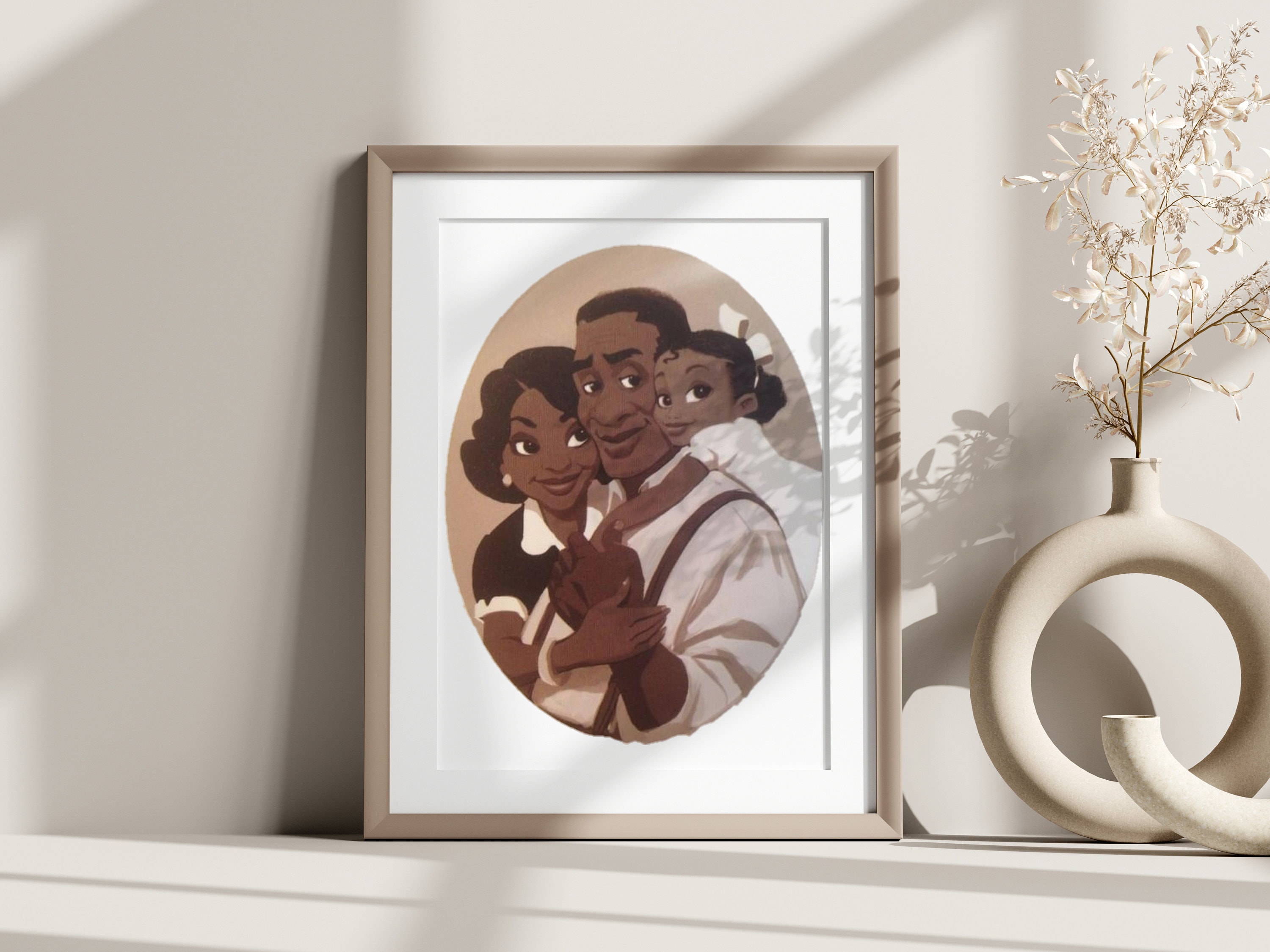 Princess Tiana and Family Portrait Print / Princess and the Frog ...