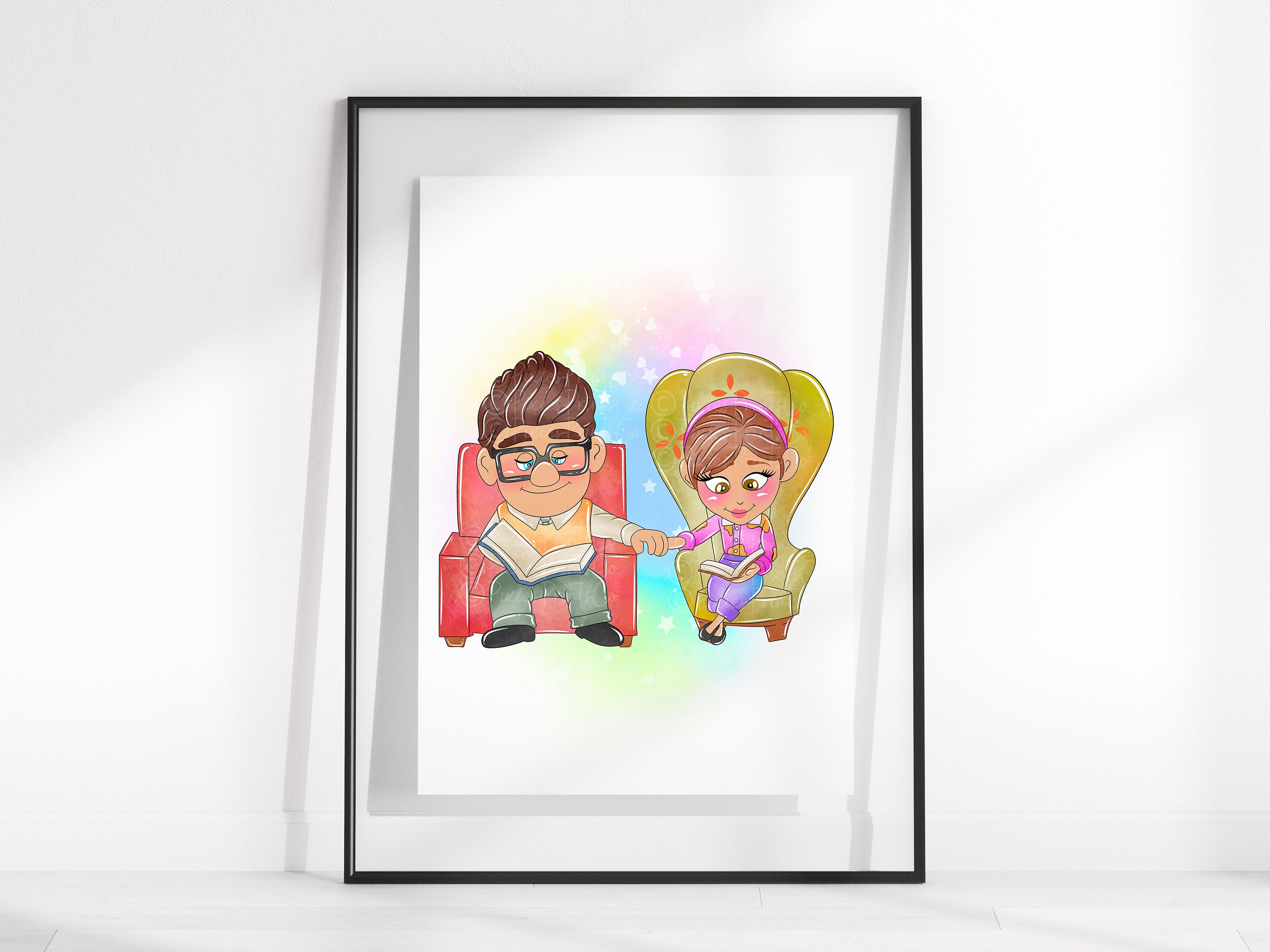 Up Movie Ellie & Carl Wall Print / up Movie Ellie Carl Wall Art ...