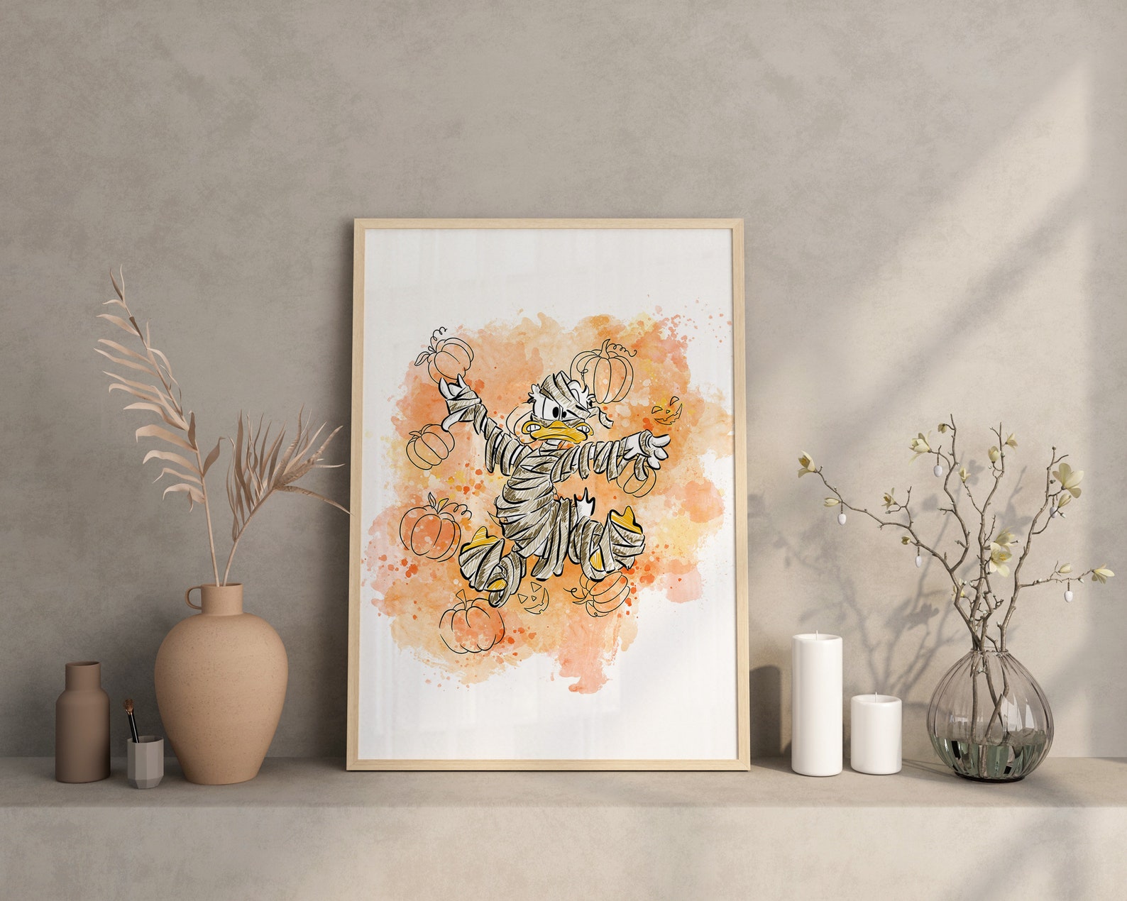 Donald Duck Halloween Mummy Wall Art / Donald Duck Spooky Halloween ...