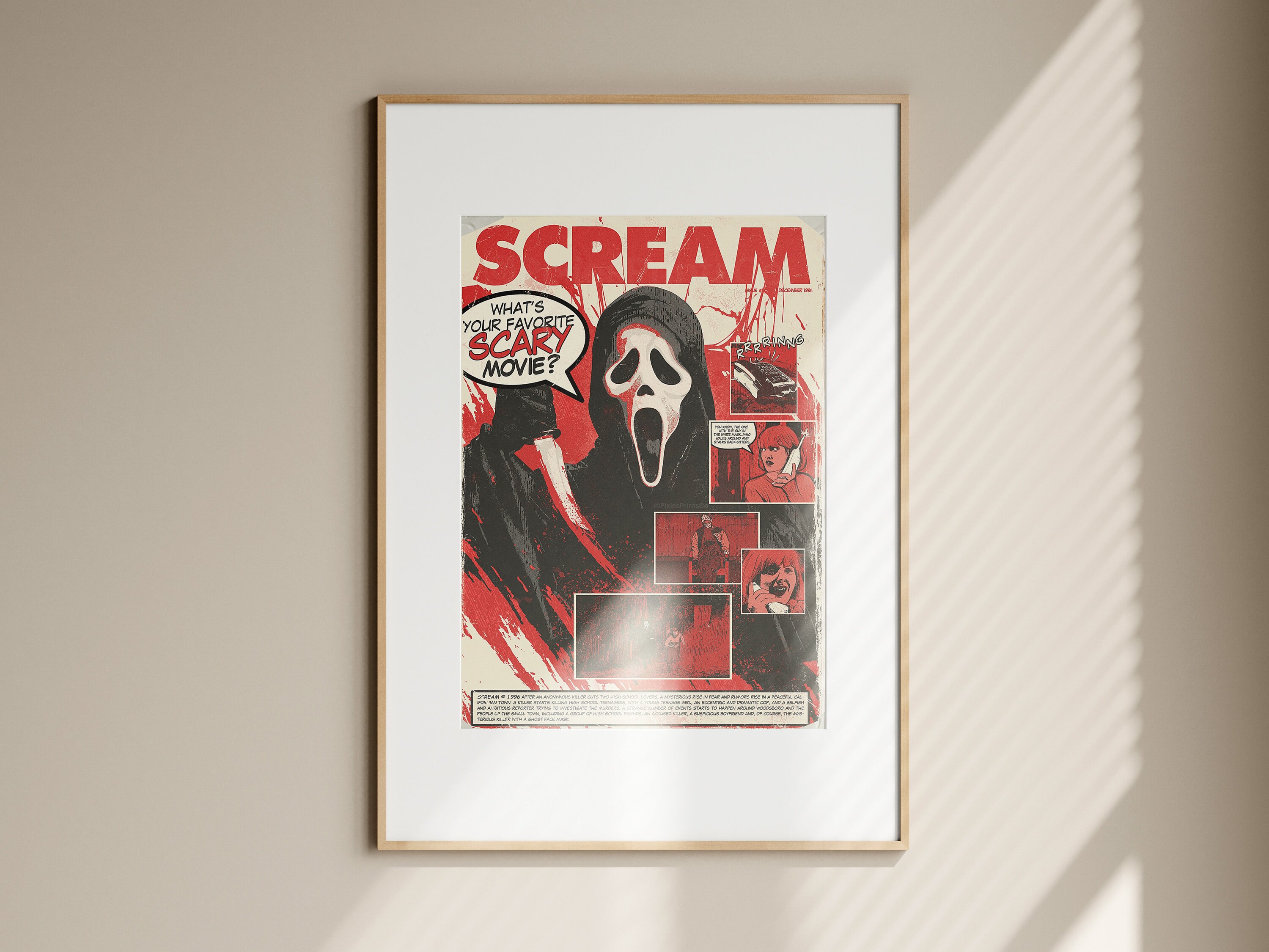 Scream Poster, Ghostface, Scream Horror Movie, Halloween Horror Poster ...