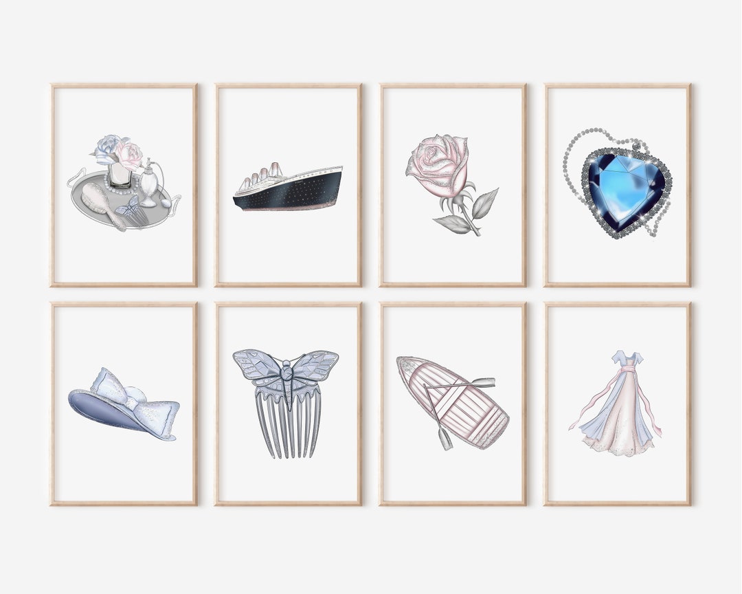 Titanic Set of 8 Inspired Wall Prints / Titanic Rose Dawson Decor ...