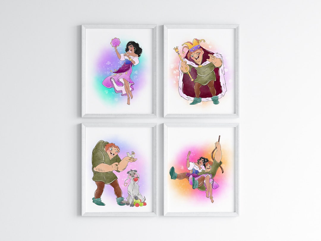 Set of 4 the Hunchback of Notre Dame Wall Prints / the Hunchback of ...