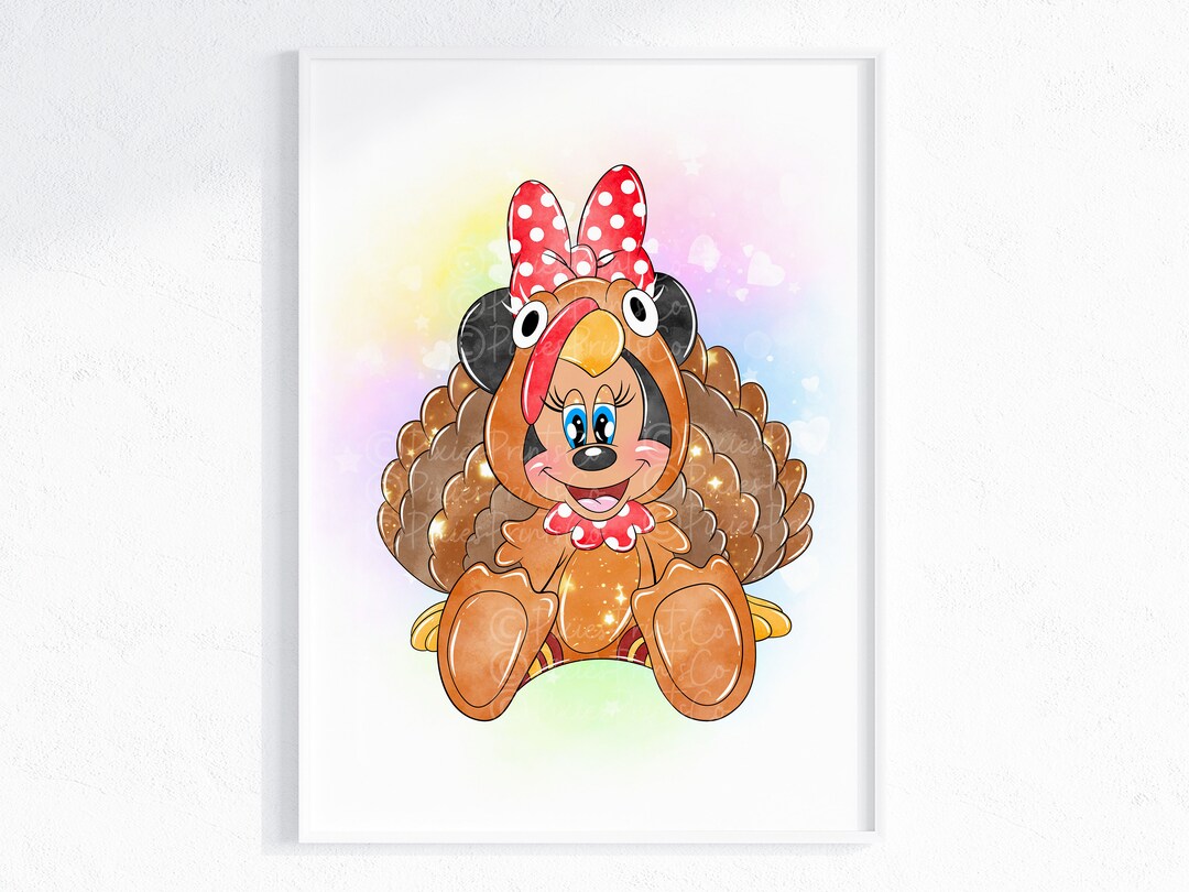Minnie Thanksgiving Turkey Wall Print / Minnie Thanksgiving Wall Art ...