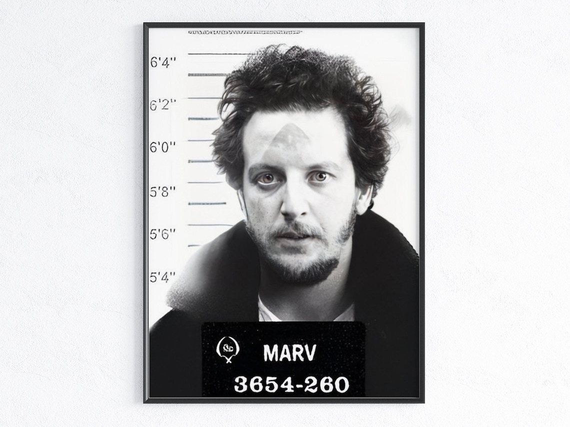 Marv Mugshot Home Alone Movie Wall Print / Harry & Marv Home - Etsy