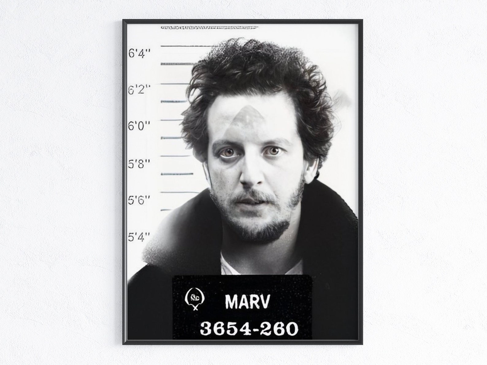 Marv Mugshot Home Alone Movie Wall Print / Harry & Marv Home - Etsy