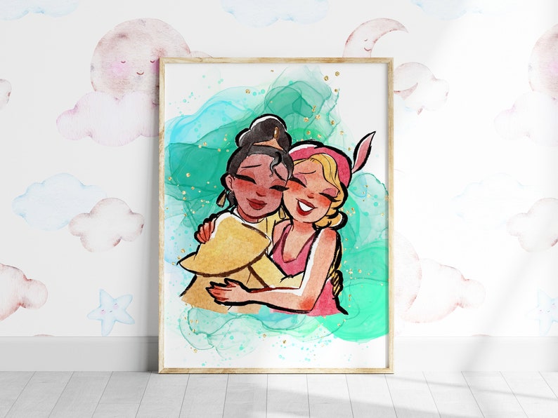 The Princess and the Frog Princess Tiana & Charlotte La Bouff Wall ...