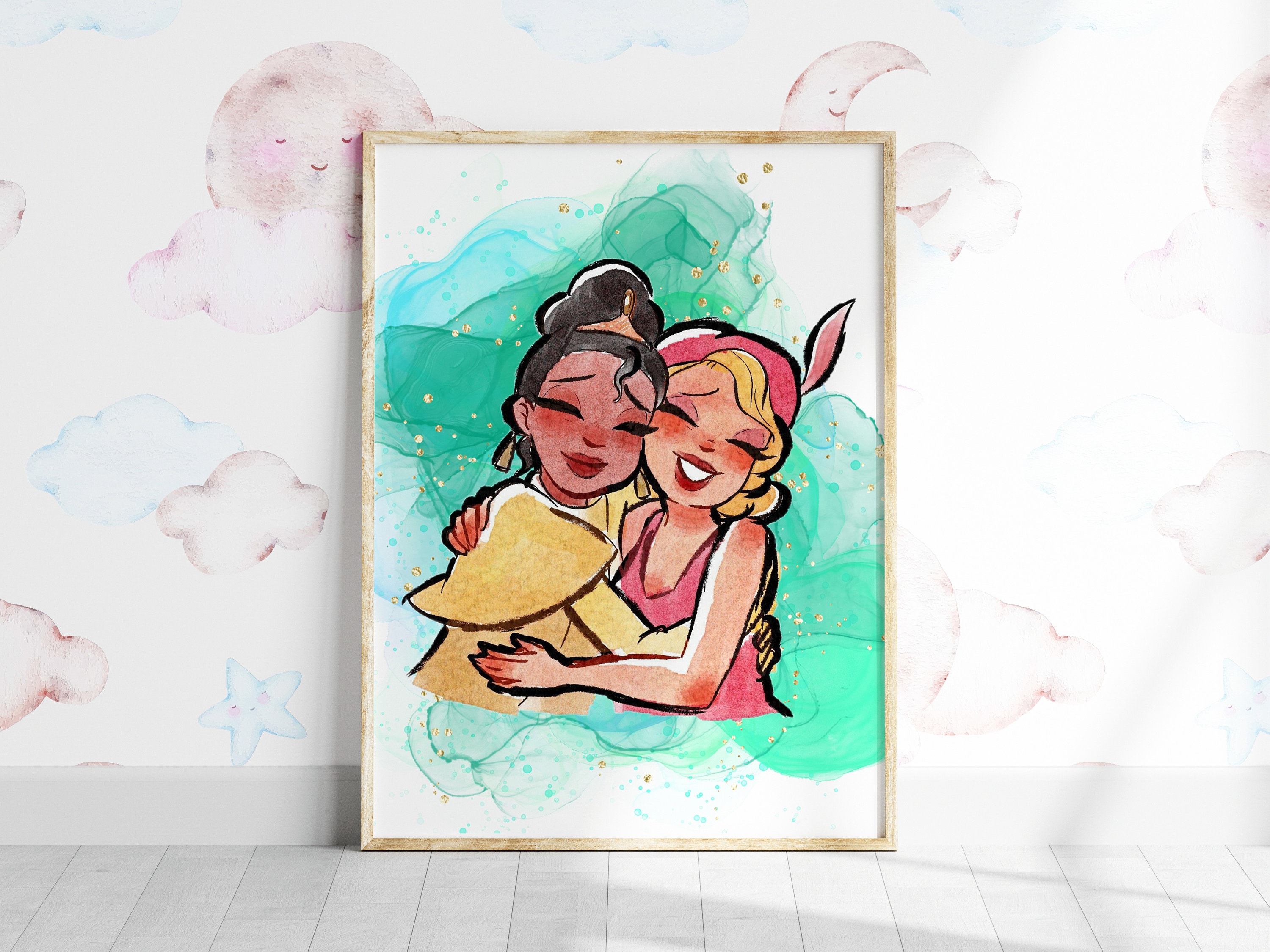 The Princess and the Frog Princess Tiana & Charlotte La Bouff Wall ...