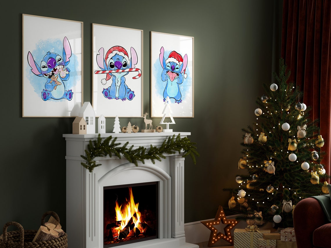 Christmas Stitch Set of 3 Wall Prints / Stitch Christmas Digital ...