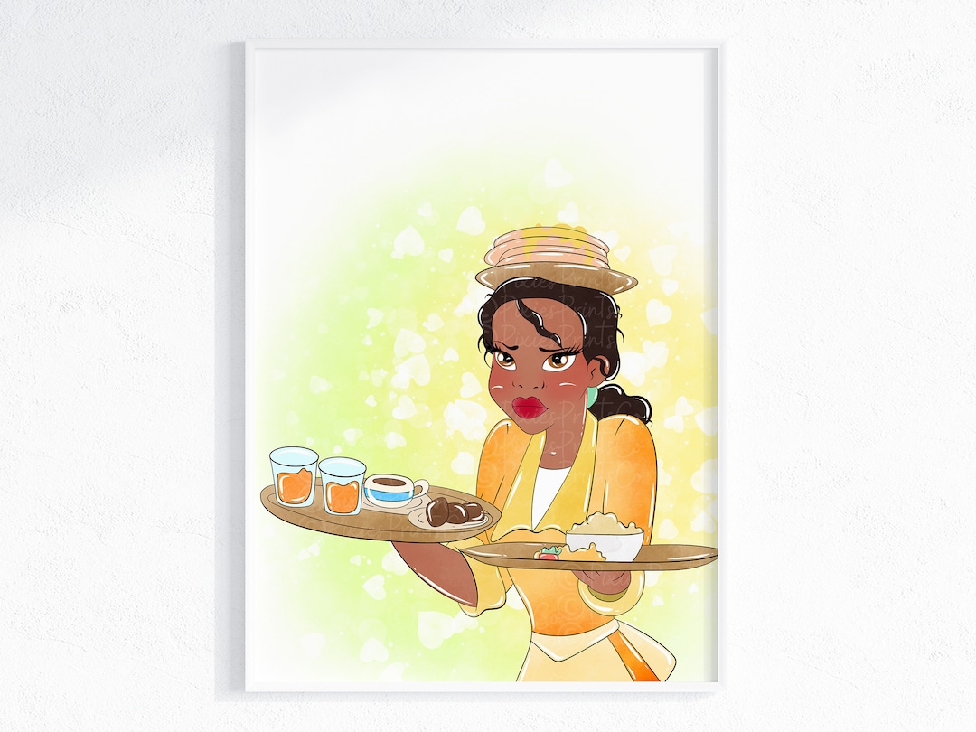 Princess Tiana Cooking Wall Art / Princess Tiana Kitchen Wall Print ...