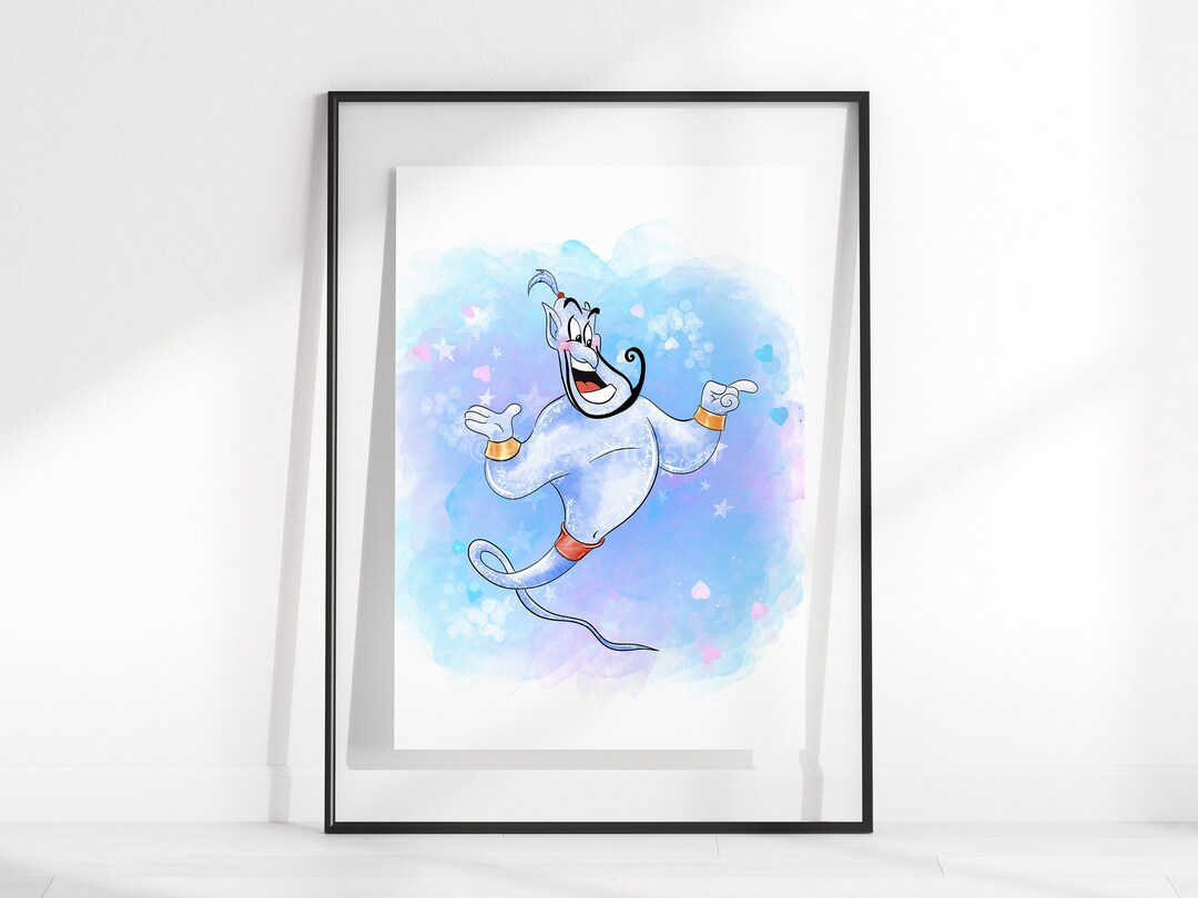 Watercolour Aladdinn Genie Wall Print / Children's Bedroom Wall Art ...