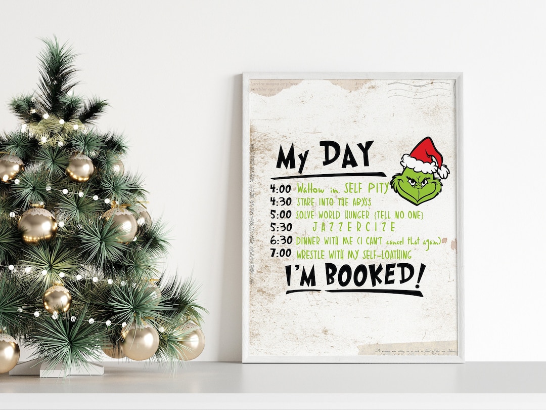 The Grinch Who Stole Christmas Schedule List Wall Print / The Grinch ...