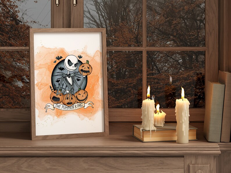 Tim Burton's the Nightmare Before Christmas Jack Skellington Wall Print ...
