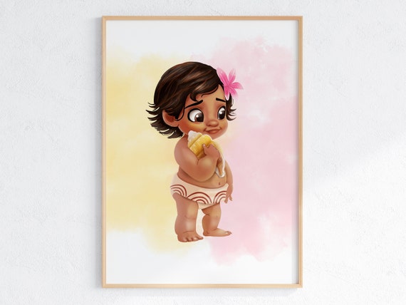 Baby Moana Printable Wall Art / Nursery Moana Girls Bedroom - Etsy