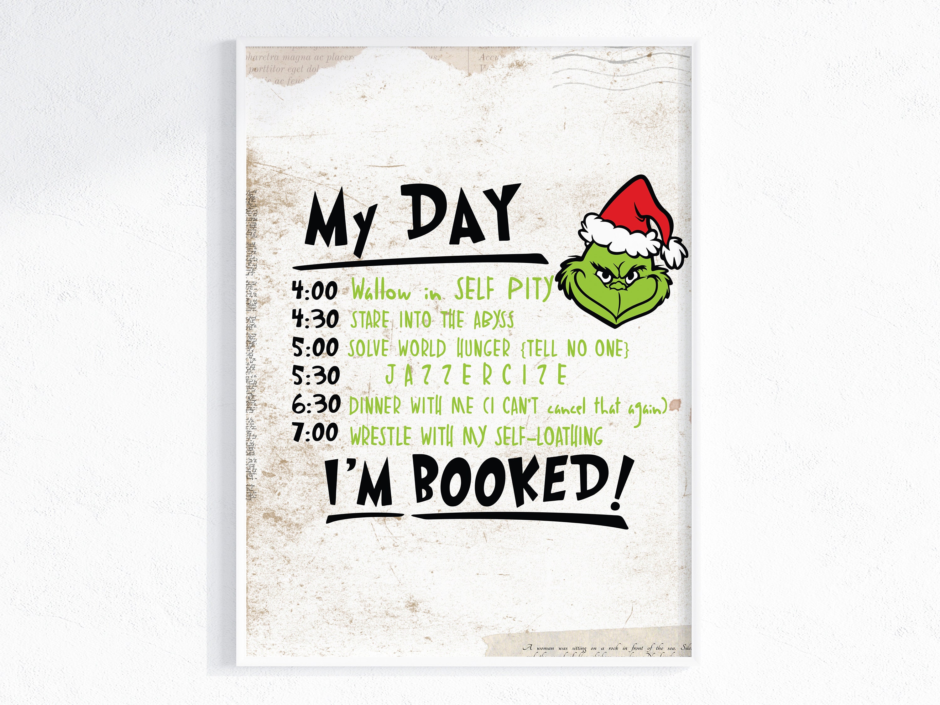 The Grinch Who Stole Christmas Schedule List Wall Print / The Grinch ...