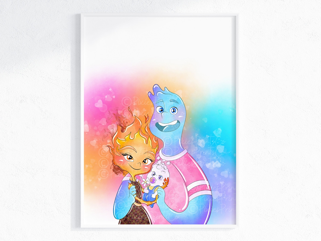 Elemental Wade & Ember Wall Print / Elemental Kids Bedroom Art ...