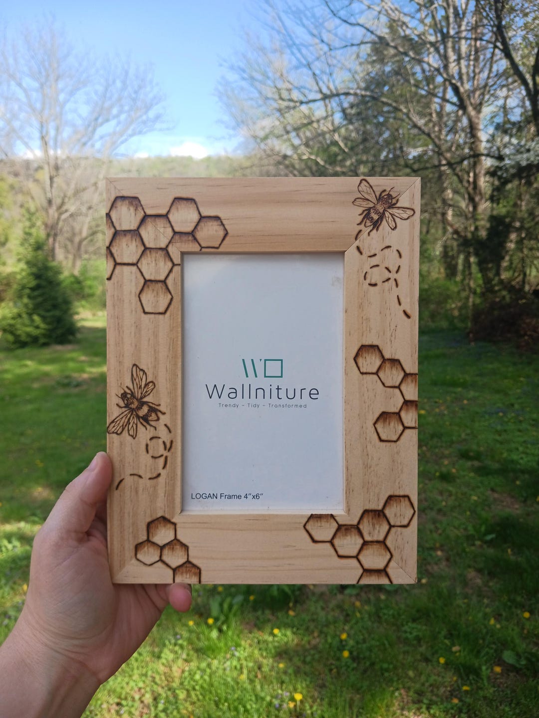 Wood Burned Bumble Bee 4x6 Picture Frame - Etsy