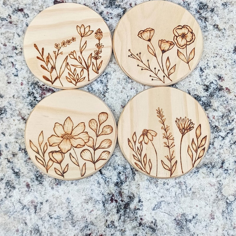 Wood Burning Coaster - Etsy