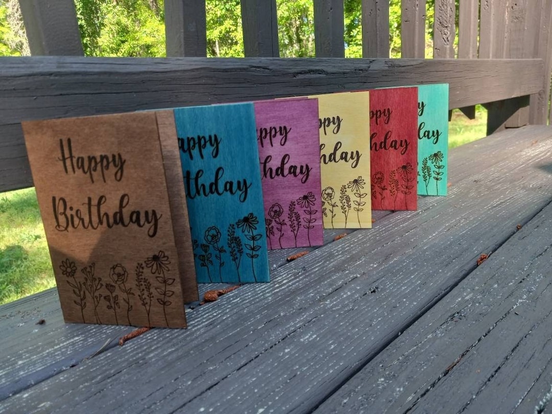 Wood Burned Art Birthday Card Wood Greeting Card 4x6 - Etsy