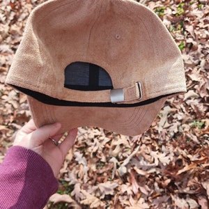 Hand Burned Vegan Suede Ball Cap, Light Brown Color, Sunflower Design ...