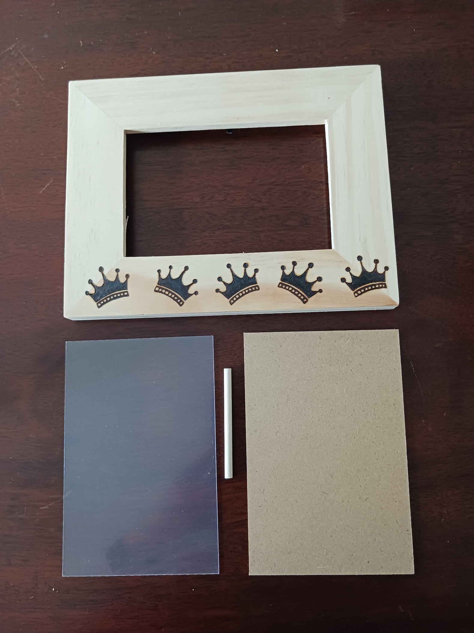 Princess Wood Burned 4x6 Picture Frame, First Birthday Crown Wooden ...