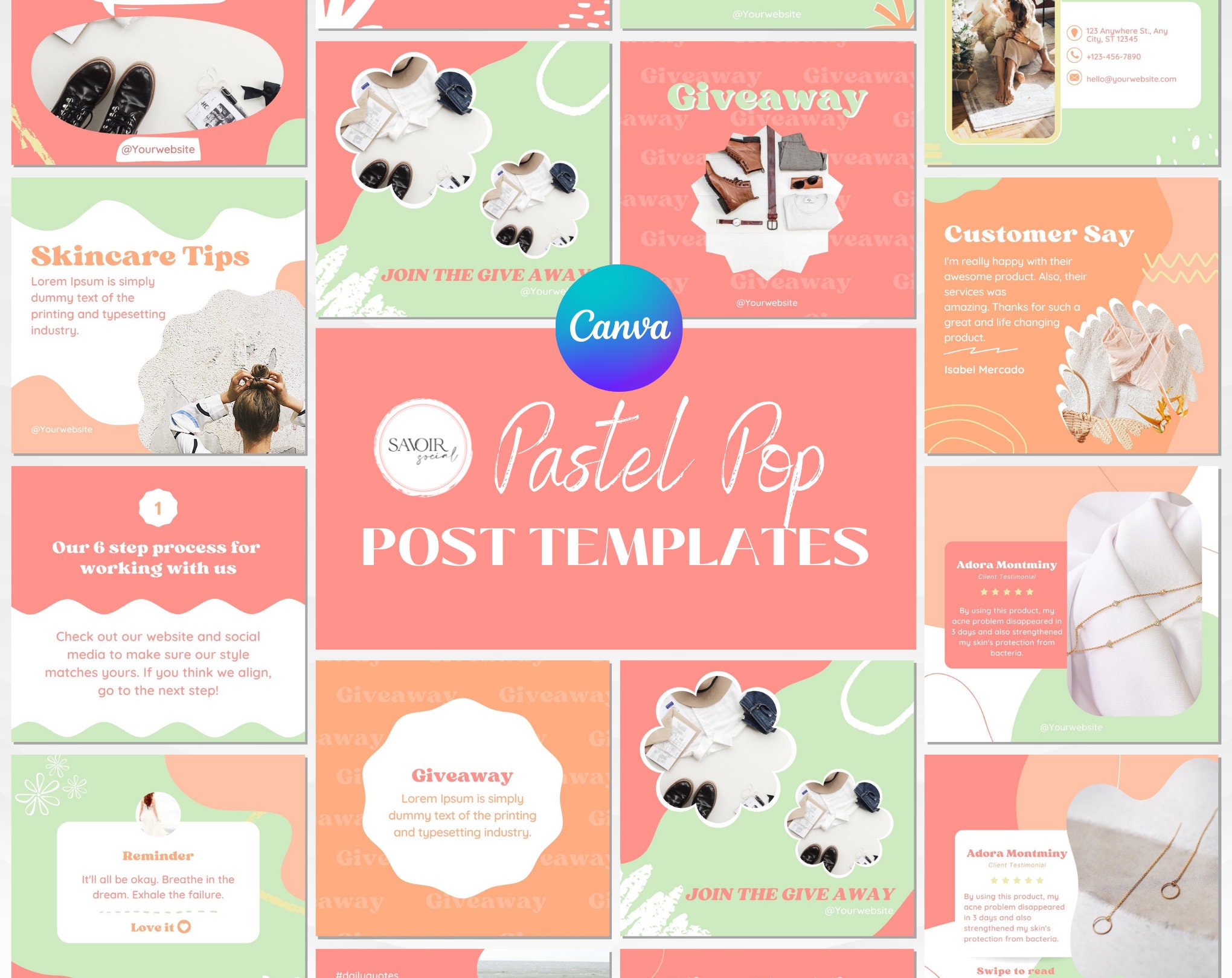 Pastel Pop Instagram Post Template, Canva Instagram Post Template ...