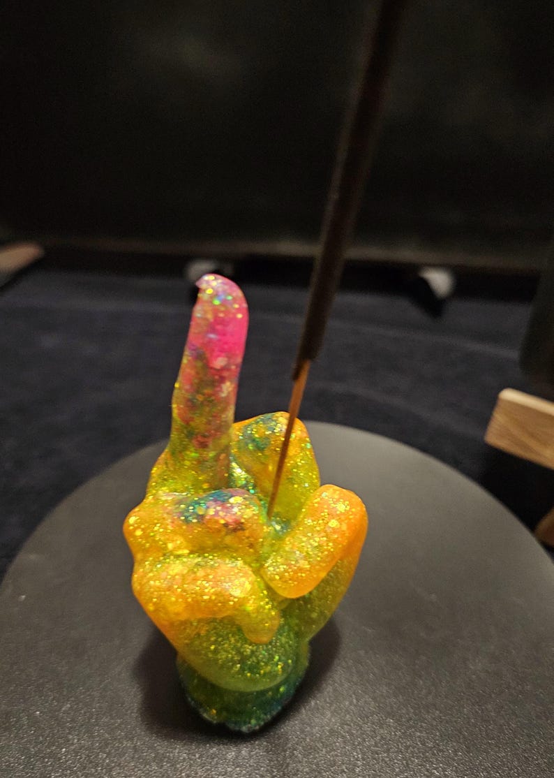 Middle Finger UV Glow Resin Unique Incense Holders - Etsy