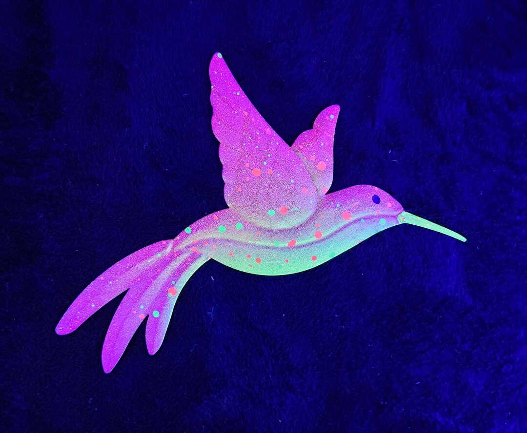 Phyllis the Blacklight UV Reactive Metal Hanging Wall Hummingbird - Etsy