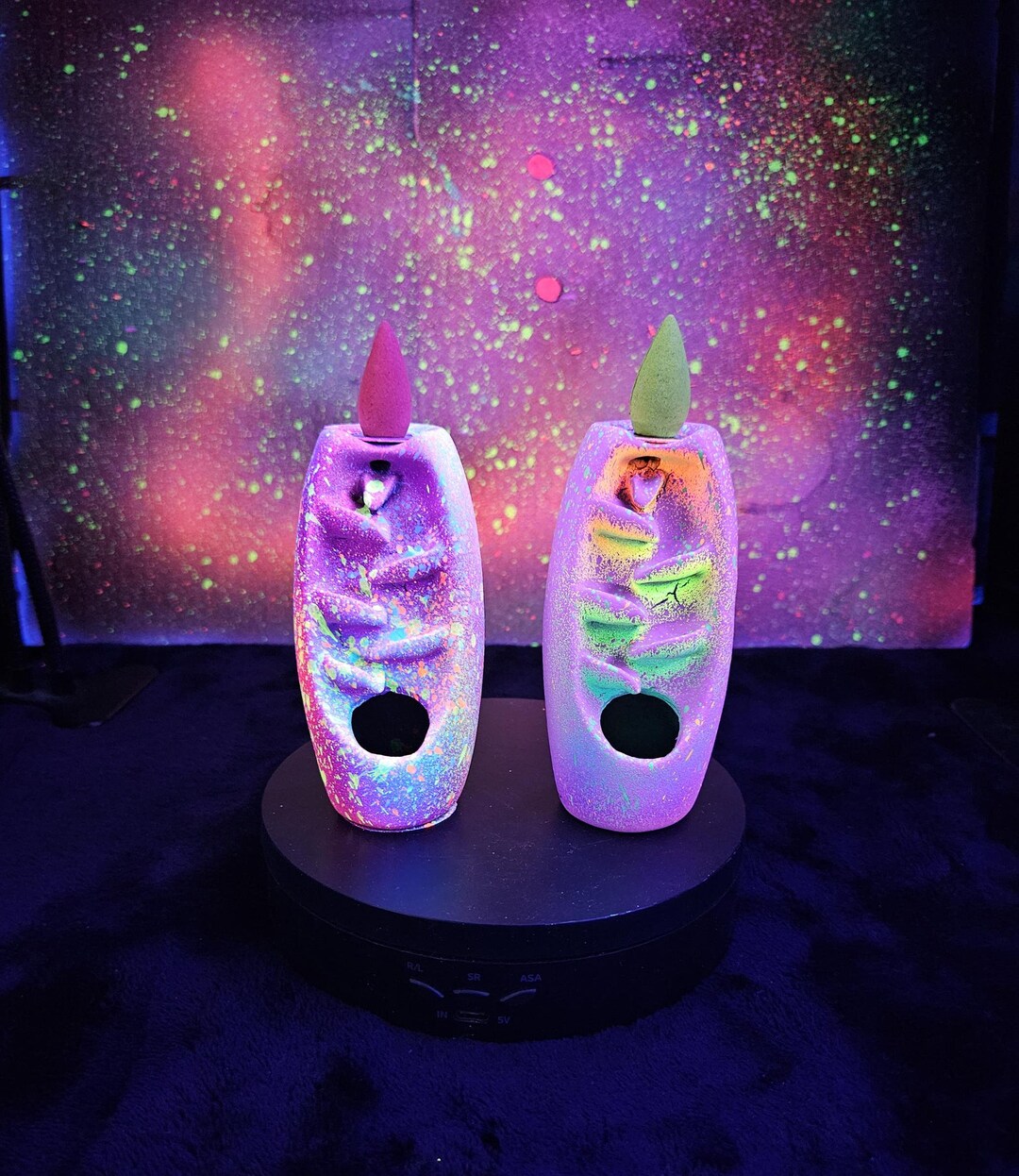 Blacklight Waterfall Cone Backflow Incense Burner - Cylinder Waterfalls ...