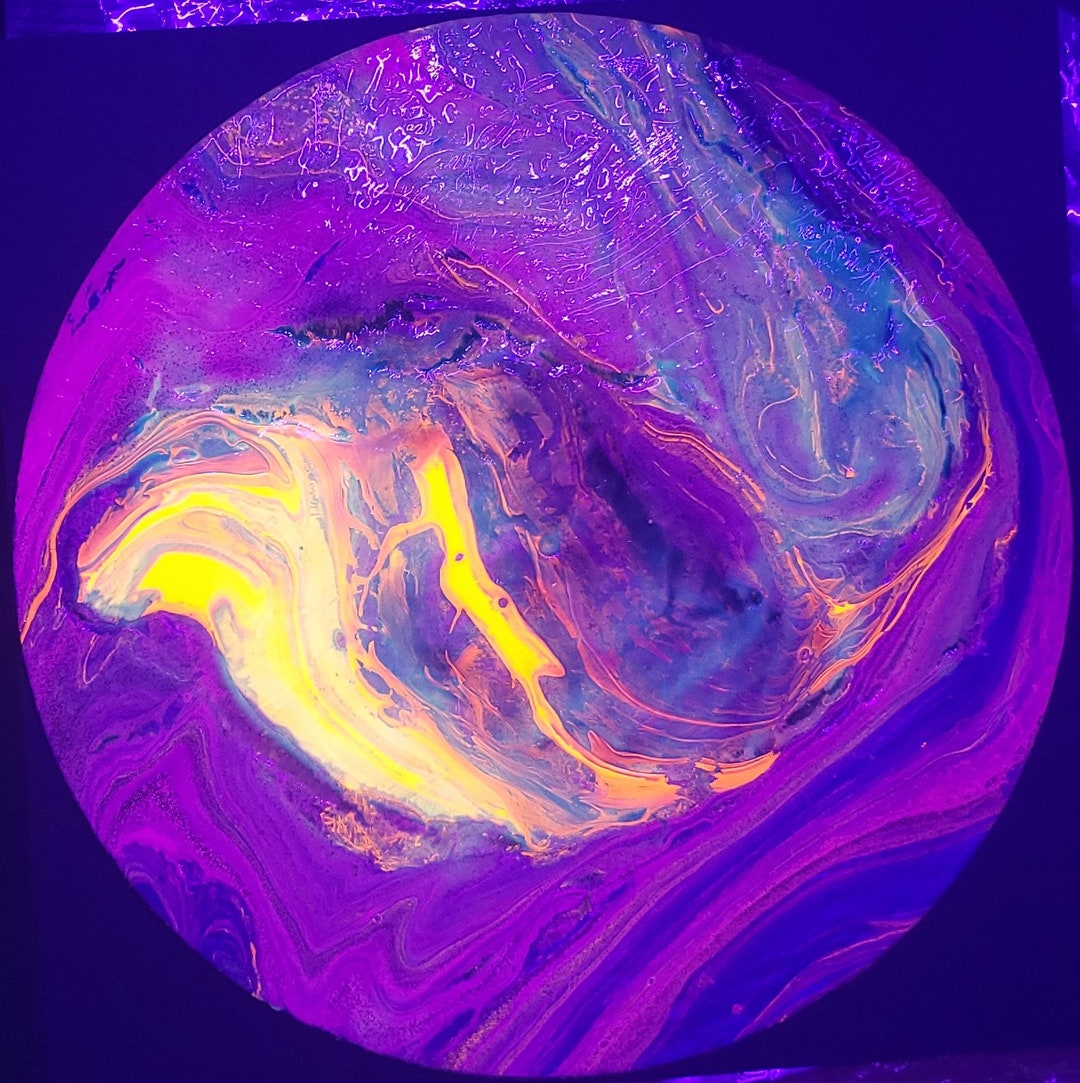 Purple Volcano Blacklight Reactive Wall Art on 12 - Etsy