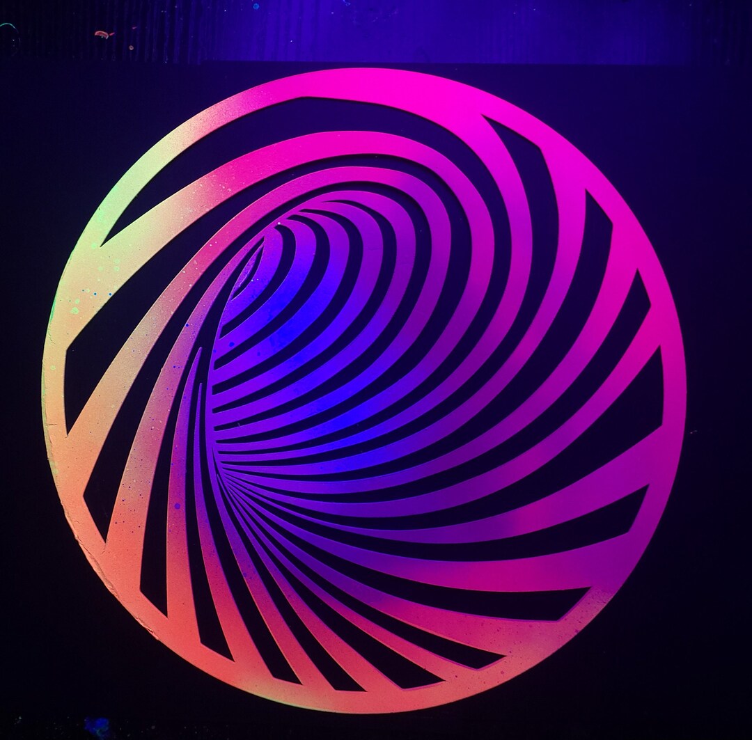 Neon Vortex Blacklight Metal Abstract Wall Art 12 - Etsy