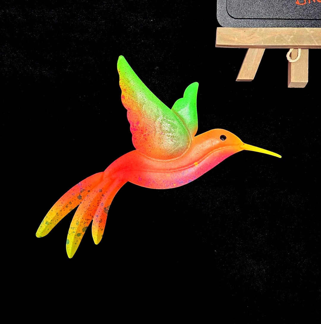 Melvin the Blacklight UV Reactive Metal Hanging Wall Hummingbird - Etsy