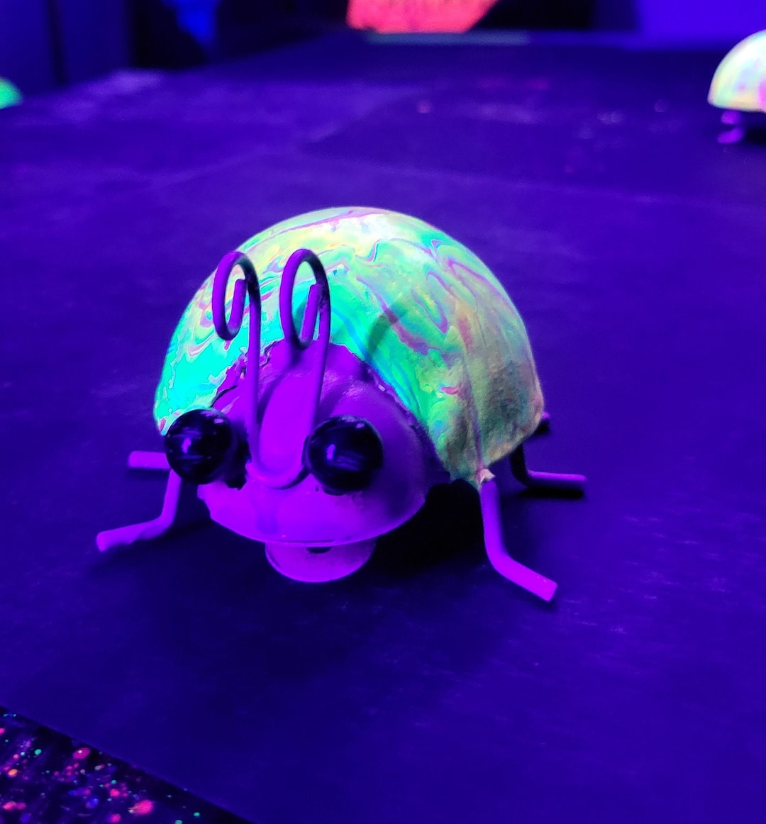 Neon Pour Bugs - Blacklight Reactive Acrylic Pour Hanging Wall Decor ...