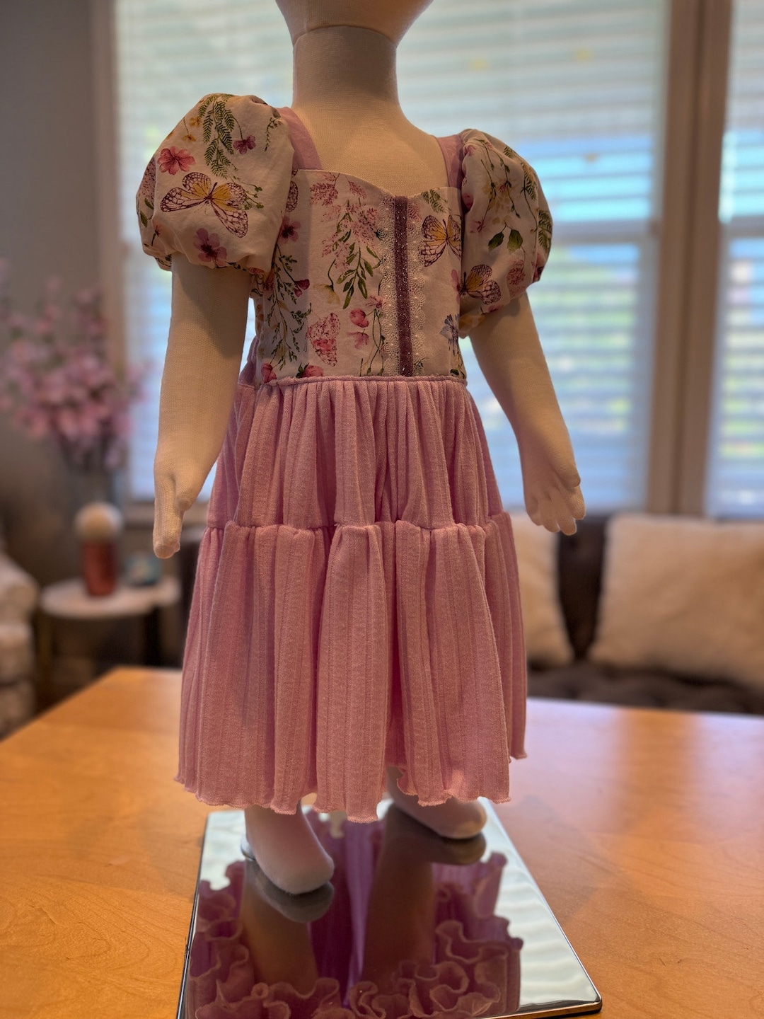 Little Girls Open Back Bow Dress Toddler Open Back Dress With Tie in ...