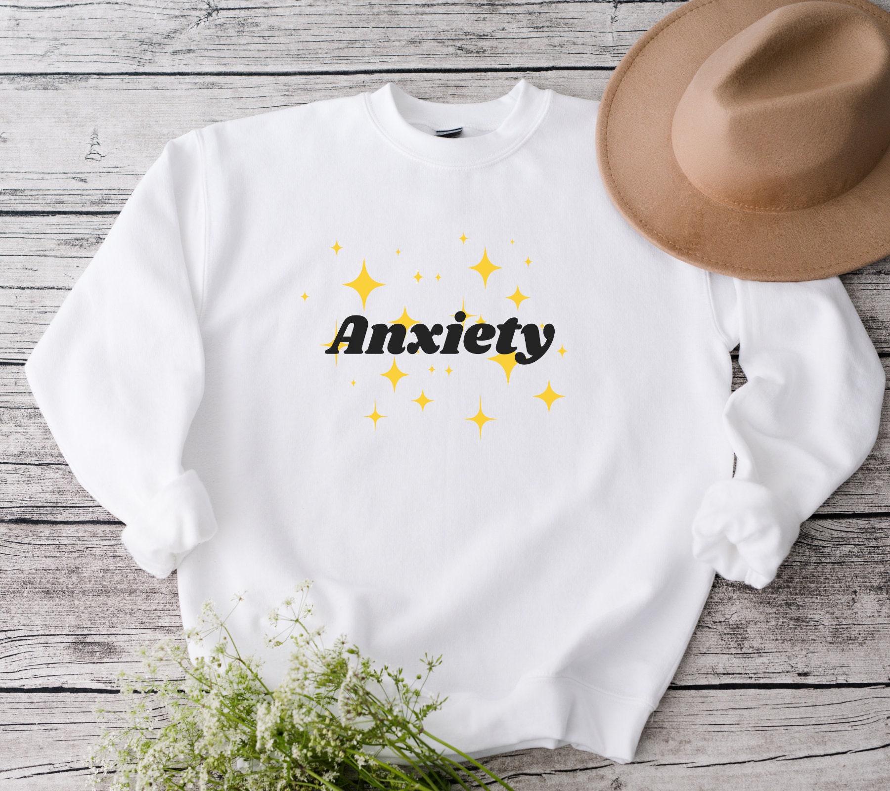 Anxiety Meme, Mental Health Humor Anxiety Crewneck Sweatshirt Mental ...