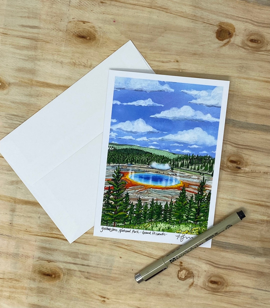 Grand Prismatic, Yellowstone National Park, 5x7 Greeting Card With ...
