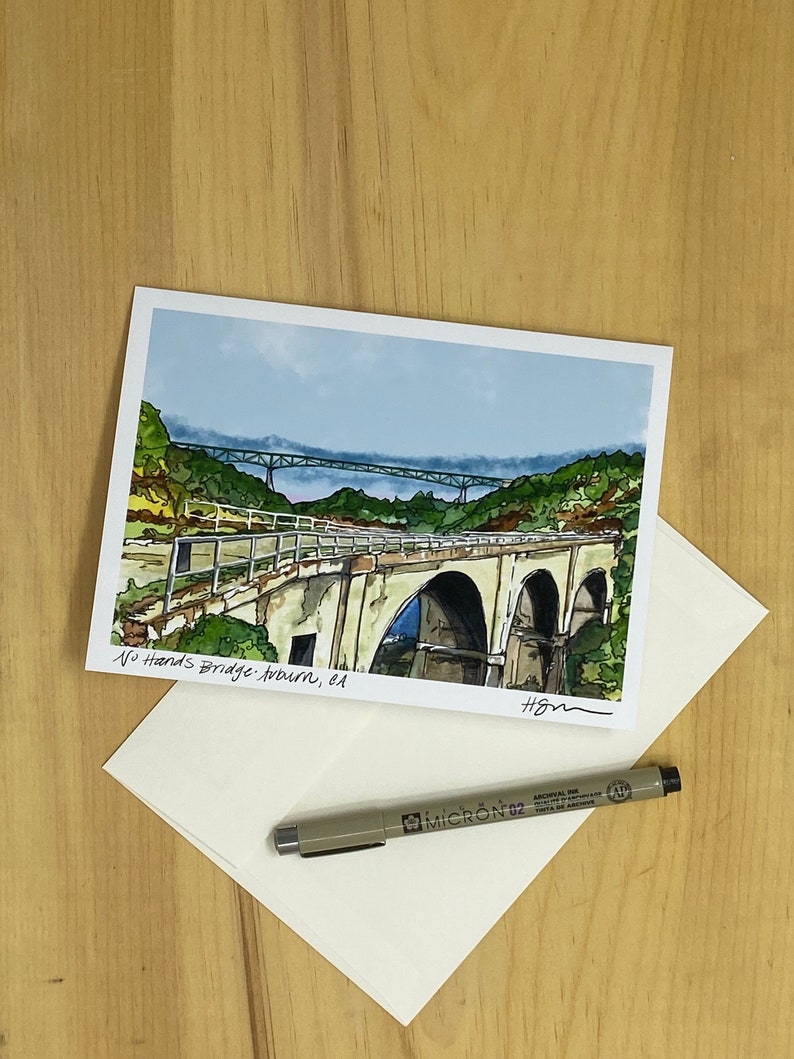 No Hands Bridge, Auburn, California, 5x7 Greeting Card With Envelope - Etsy